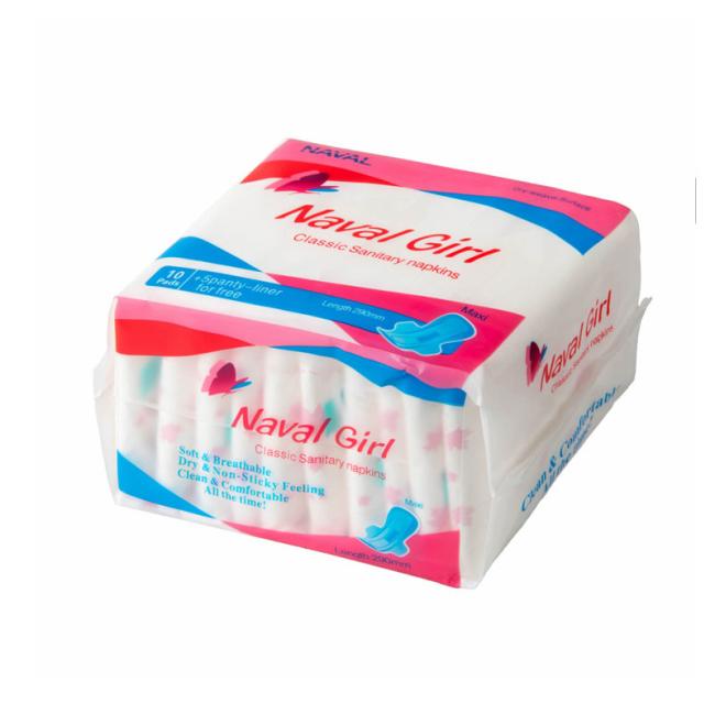 Sanitary pad product close-up