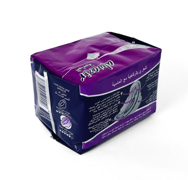 Winged sanitary napkin product display