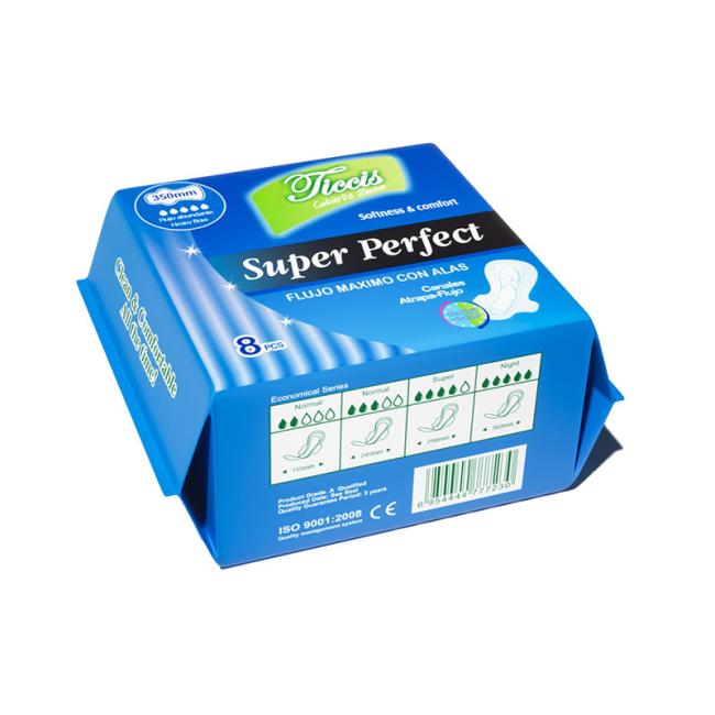 Close-up of sanitary napkin wings