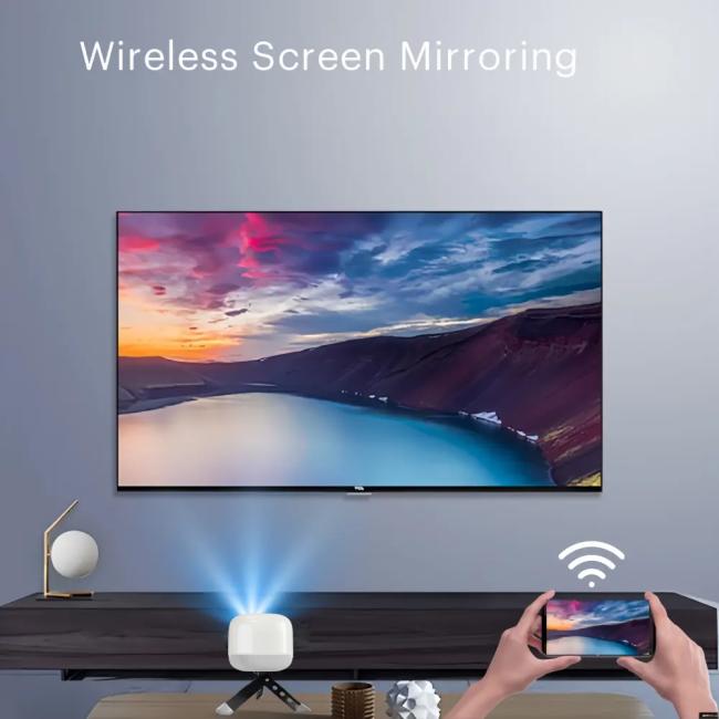 FLYIN M2 mini square DLP projector portable with built-in battery 4K outdoor camping proyector 3