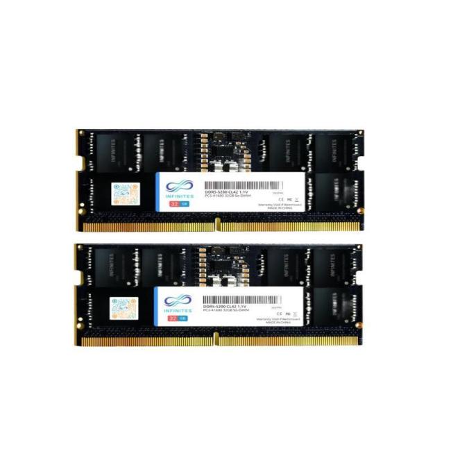 DDR5 262pin 32GB 5200MHz So-DIMM PC-44800 1.1V Non Ecc Gen 5 Memory Consumer Garde Memory Module Speed Booster Overclocking Memory Speed up to 5000MHz