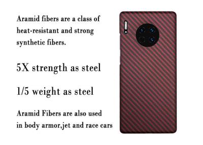 중국 Huawei 동료 30를 위한 빨강과 까만 Handmade Aramid 전화 상자 판매용