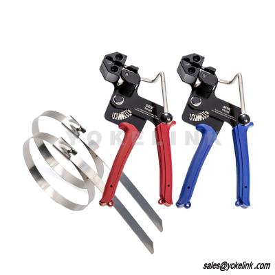 China Adjustable Tensioning and Cutting Tool 200pcs 304 Self-Locking Fastening Stainless Steel Cable Tie Gun for sale