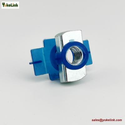 China Zinc plating Steel 3/8" Strut Channel Spring Nut 3/8 inch with plastic wing for sale