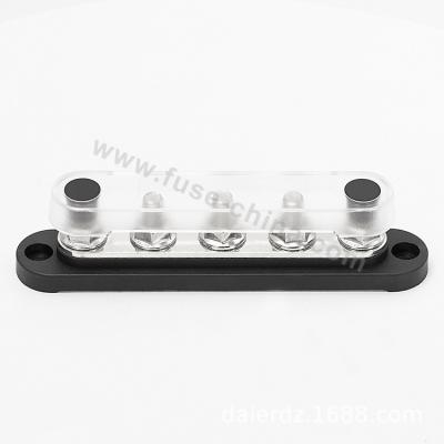 China 150A 48V Gleichspannung Rot Schwarz 5 Weg M6 Stang Busbar mit Abdeckung zu verkaufen