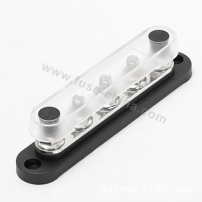 China 150A 48V Gleichspannung Rot Schwarz 5 Weg M6 Stang Busbar mit Abdeckung zu verkaufen