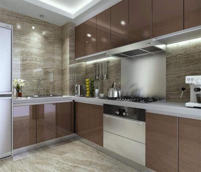Cina Insieme su ordinazione di lusso della mobilia degli armadi da cucina della villa moderna di acciaio inossidabile in vendita