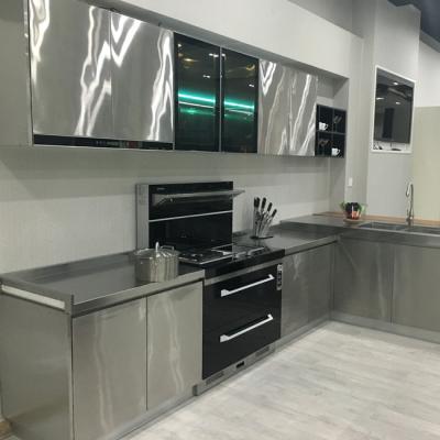 Cina acciaio inossidabile domestico modulare a prova d'umidità 304 degli armadi da cucina su misura in vendita