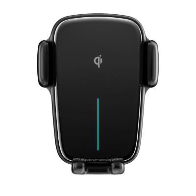 China 15W Fast Charging Wireless Car Phone Holder with Auto Matching Coil and Type C Connection for sale