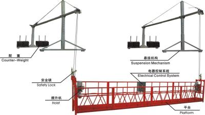 Cina L'alluminio ZLP800 ha sospeso la piattaforma di funzionamento con la corda d'acciaio 6*19W+IWS-8.6 in vendita