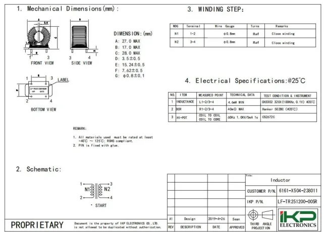 Vertical Common Mode Inductor for EMC Components