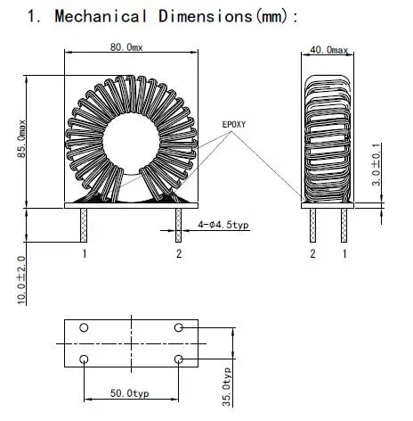Customized High Current Differential Mode Choke, with Factory Price, UL/Ce/RoHS Certified