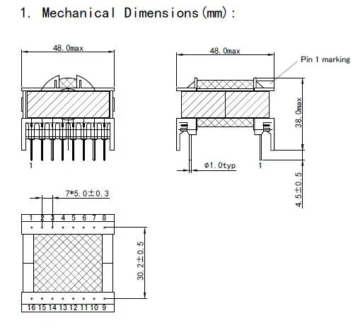 High Quality Etd39 High Frequency Transformer for Solar