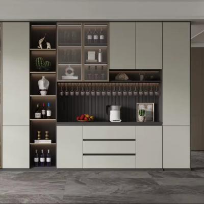 China Modern Italian Nordic Wooden Wine Cabinet Design Glass Bar Living Room Furniture Wine Cooler for sale