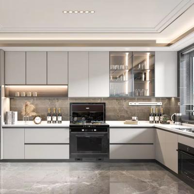 China Cheap Australia White Lacquer Matte Finished Glass Quartz Kitchen Island Kitchen Cabinets for sale