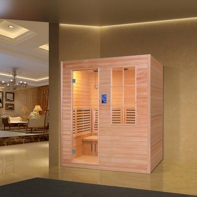 China Far-infrared Dry Sauna Room with Window for 3-4 Persons Indoor Sauna Design for sale