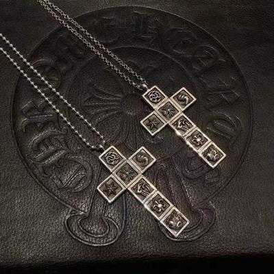 China 925 Sterling Silver Seven-Element Cross Necklace with 65cm Length and Two Chain Options for sale
