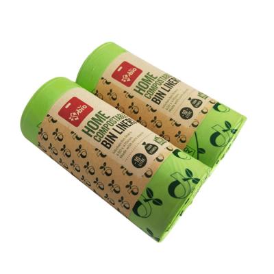 Flat Top Compostable Garbage Bags Classic Paper Wrap Rolled