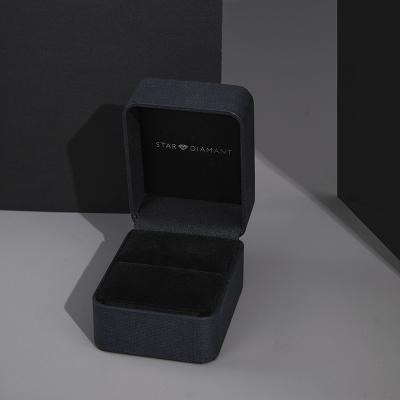 China Rigid Matte Luxury Jewelry Box With Leather PU Insert And Velvet Base For Rings And Watches for sale