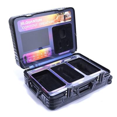 China Portable Suitcase Audio Speaker Display Stand Metal Functional Display Custom for sale