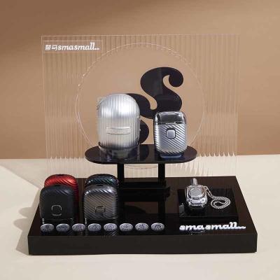 China Black Countertop Acrylic Display Rack Shaver Stand Razor Display Rack With Matt Finish for sale