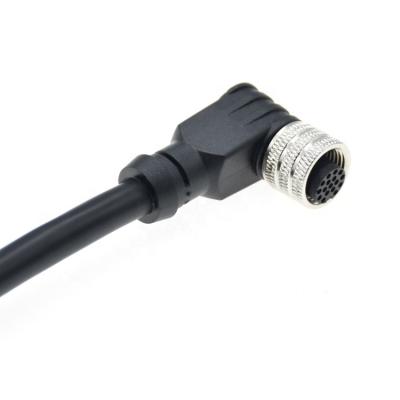 Cina Industrial Automation Wire Harness M12-17P Female Bend With Wire Forming Round Aviation Plug Connector M12 in vendita