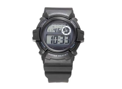 China De Sportlcd van Vogue Zwarte Plastic Digitale Horloges voor Mensen met Roestvrij staalrug Te koop
