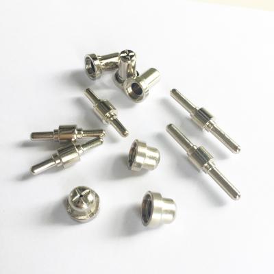 China PT31 Plasma Cutting Torch Parts Sliver Color Extended Electrode And Nozzle for sale
