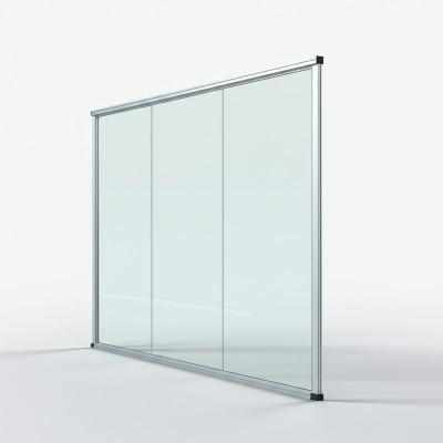 China Aluminum Soliding Office Glass Partition Wall Top Supported For Single Glazed for sale