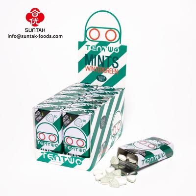 China Wintergreen flavor sugar free mints candy with green tea extract for breath fresh for sale