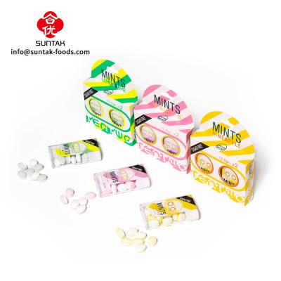 China Caramelo con sabor a fruta de la tableta de las mentas libres del azúcar de la etiqueta privada en el envase de plástico 12.6g*2 en venta