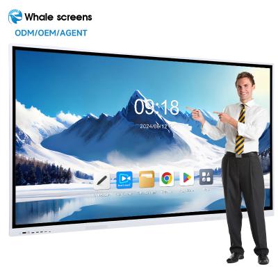 China Touch Screen LCD Display Meeting Room Digital Interact Smart White Board Interactive Whiteboard for Classroom School Teching for sale