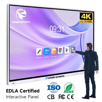 China 55 65 75 85 86 Inch Interactive Panel Ready to Ship LCD Board Writing School Android Interactive Smart Board with Touch Screen for sale