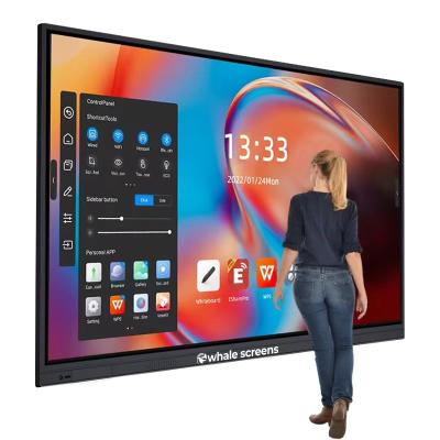China 55 65 75 85 100 Inch Touch Screen Interactive LED Panel Dual Operating System Smart Board Interactive Whiteboard for Education for sale