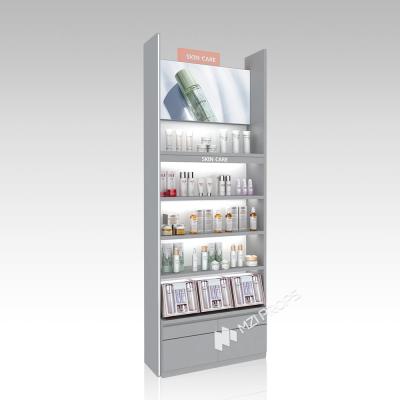 YHeS-P2 Price Tag Holder Skincare Display Cabinet with Milk White LED Tube