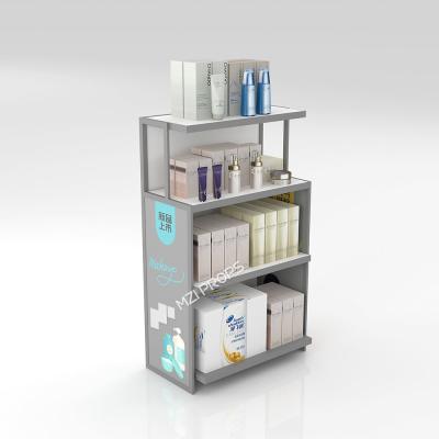 YXiS-XZ-02 Gray Edge Trims Skincare Display Cabinet with 20*20mm Iron Tube