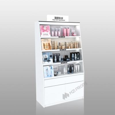 ZhMS-V5 Power Track Skincare Display Cabinet with LED Strip Lights and Black