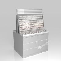 Quality GDR08-SZ01 Retail Display Shelf with Gray Edging Strip and Adjustable Mirror for Cosmetics Retail Stores for sale