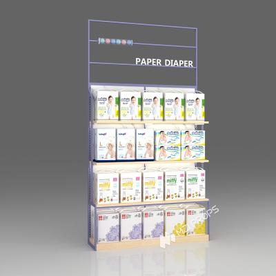 M2-B1 Kid-friendly Diaper Display Cabinet with LED Strips and Transparent