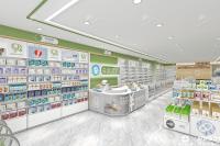 Quality 02-DYJYS011, Elegant and Simple Style Pharmacy Shop in Gansu featuring 62 Main Fixtures within 119 Sqm and Approx. $15,385 Budget for sale