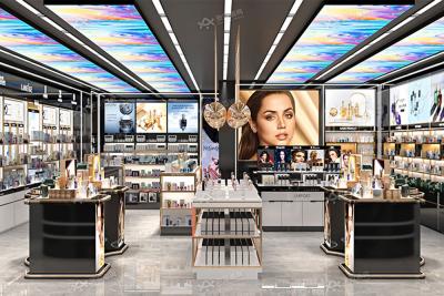 China Beauty Shop Decoration Gold Rush Series Case 120sqm for Retail Shop Display Design for sale