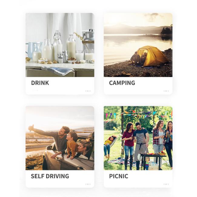 Cooler box with dimensions shown