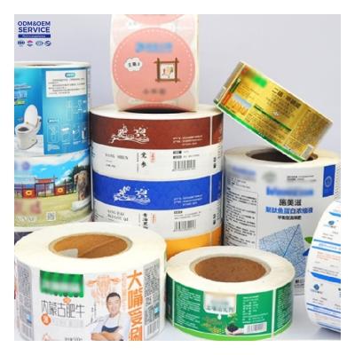 China Hot Stamping Adhesive Sticker Household Material Food Roll Labels for Chili Sauce Printed Labels for sale