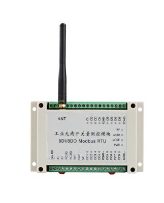 China 8-channel IO Controller Industrial Iot Data Acquisition Device DAQ RS485 Modbus RTU Transceiver HR-808 8-way wireless ON-OFF Module for sale