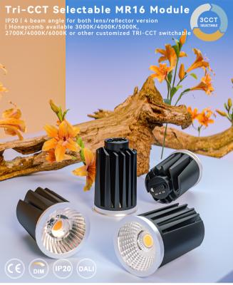 중국 3CCT 조절 가능한 MR16 모듈 12W COB LED 3000K/4000K/5000K 2700K/4000K/6000K 판매용