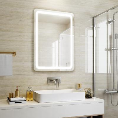 Hotel Bathroom Decoration LED Mirror with Light Dimming Defogger Rectangle Shape