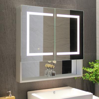 Modern Design Style Smart LED Lights Bathroom Cabinet with Anti-fog Mirror and