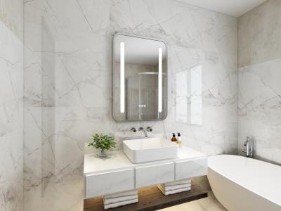 Cina Metal Frame rotondo specchio led bagno Smart Touch Switch Rotondo specchio illuminato in vendita