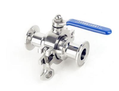 Κίνα SS304 S/s 316 Tri Clamp One Way Ball Valve Υγιεινή Τροφίμων Τρίτου Τρόπου 3A CE προς πώληση