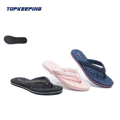 Cina Donne di gomma EVA Fabric Flat Flip Flop della pantofola delle signore di modo in vendita